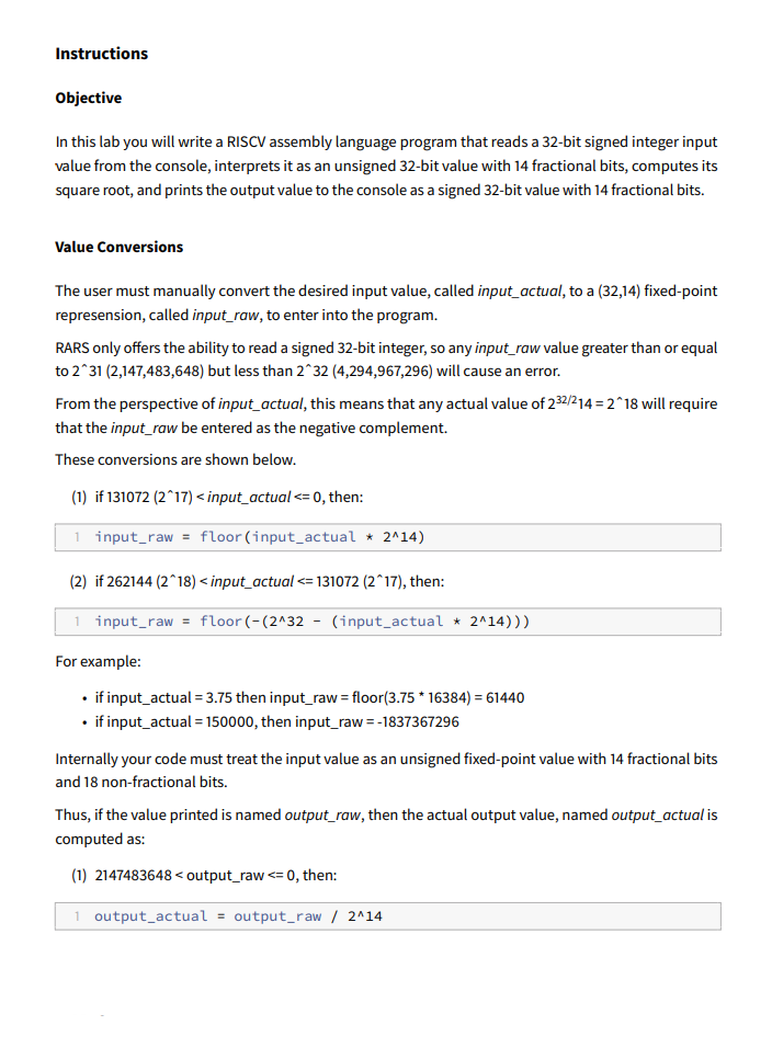 Solved This runs on the RV32I instruction set in RARS. Here | Chegg.com