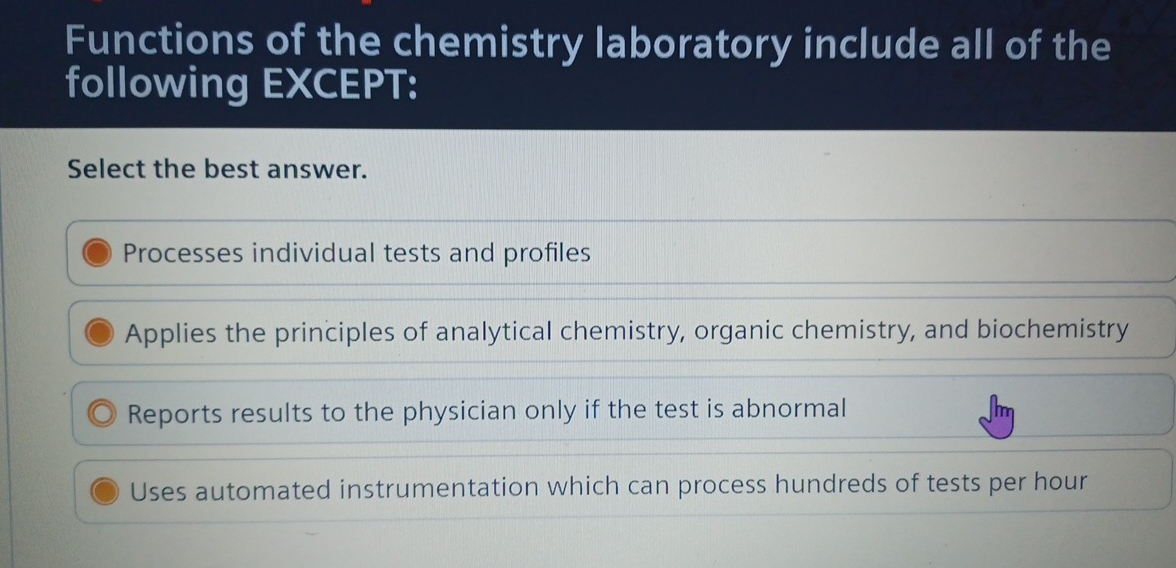 Functions of the chemistry laboratory include all of | Chegg.com