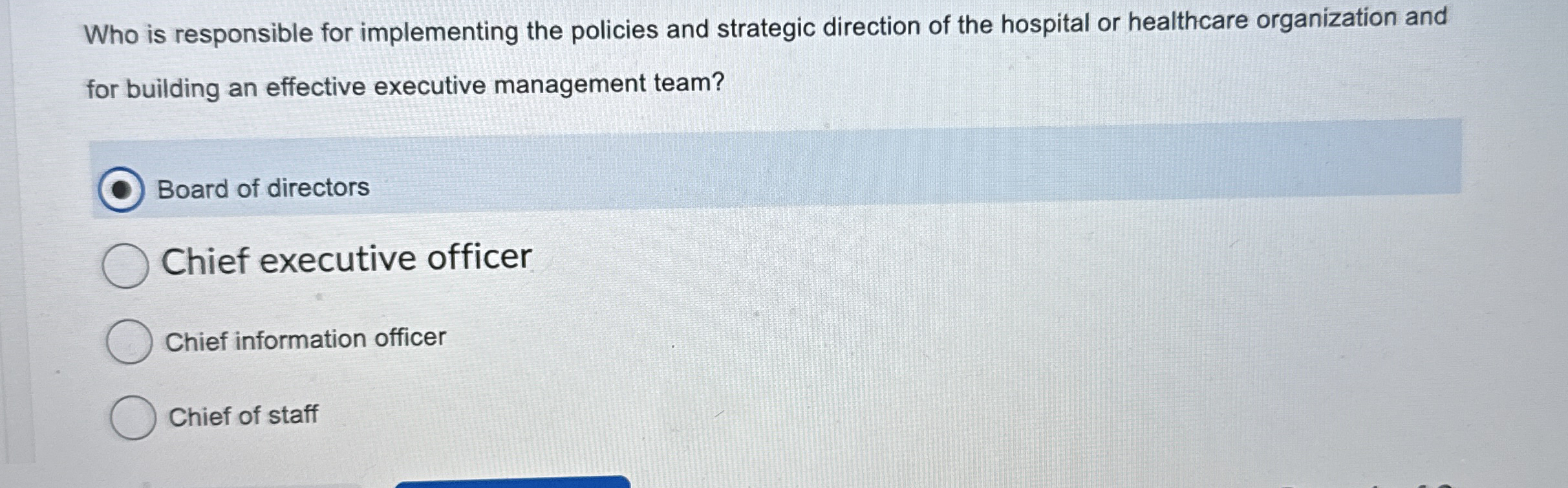 Solved Who is responsible for implementing the policies and | Chegg.com