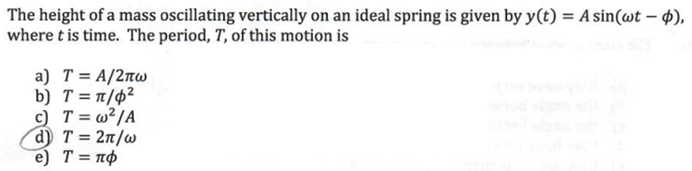Solved The height of a mass oscillating vertically on an | Chegg.com