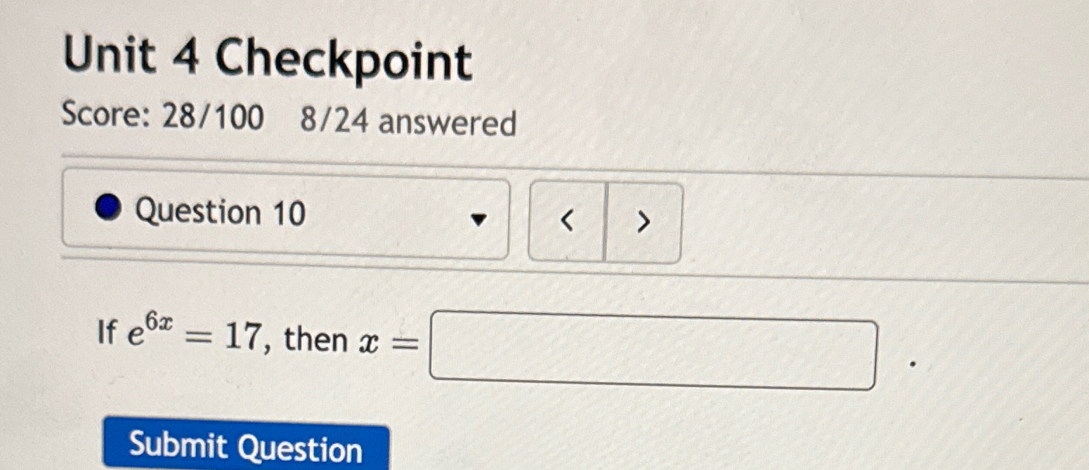 Solved Unit 4 ﻿CheckpointScore: 28/100 8/24 ﻿answered q, If | Chegg.com