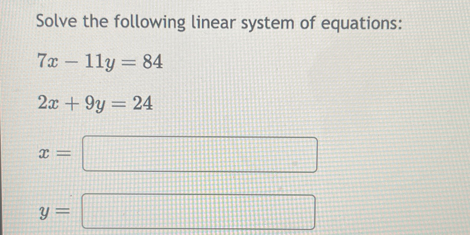 Solved Solve the following linear system of | Chegg.com