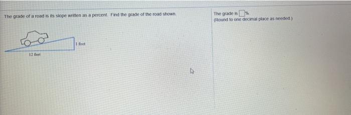 Solved The grade of a road is its slope written as a | Chegg.com
