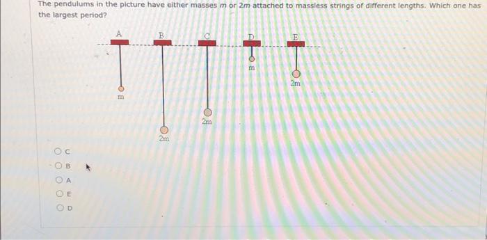 Solved The pendulums in the picture have either masses m or | Chegg.com