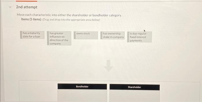 Solved 2nd attempt Move each characteristic into either the | Chegg.com