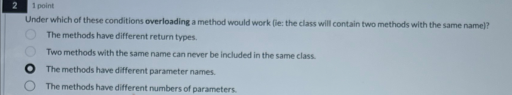 Solved 21 ﻿pointUnder which of these conditions overloading | Chegg.com