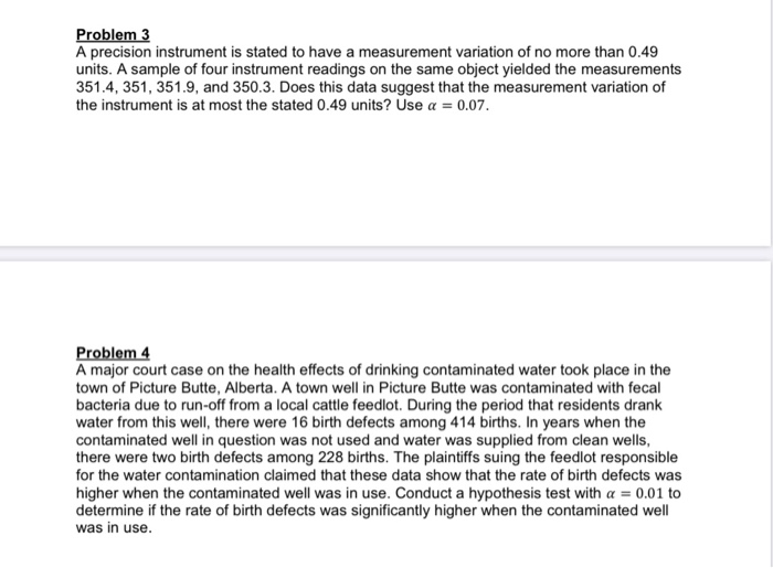 Solved Problem 3 A precision instrument is stated to have a | Chegg.com
