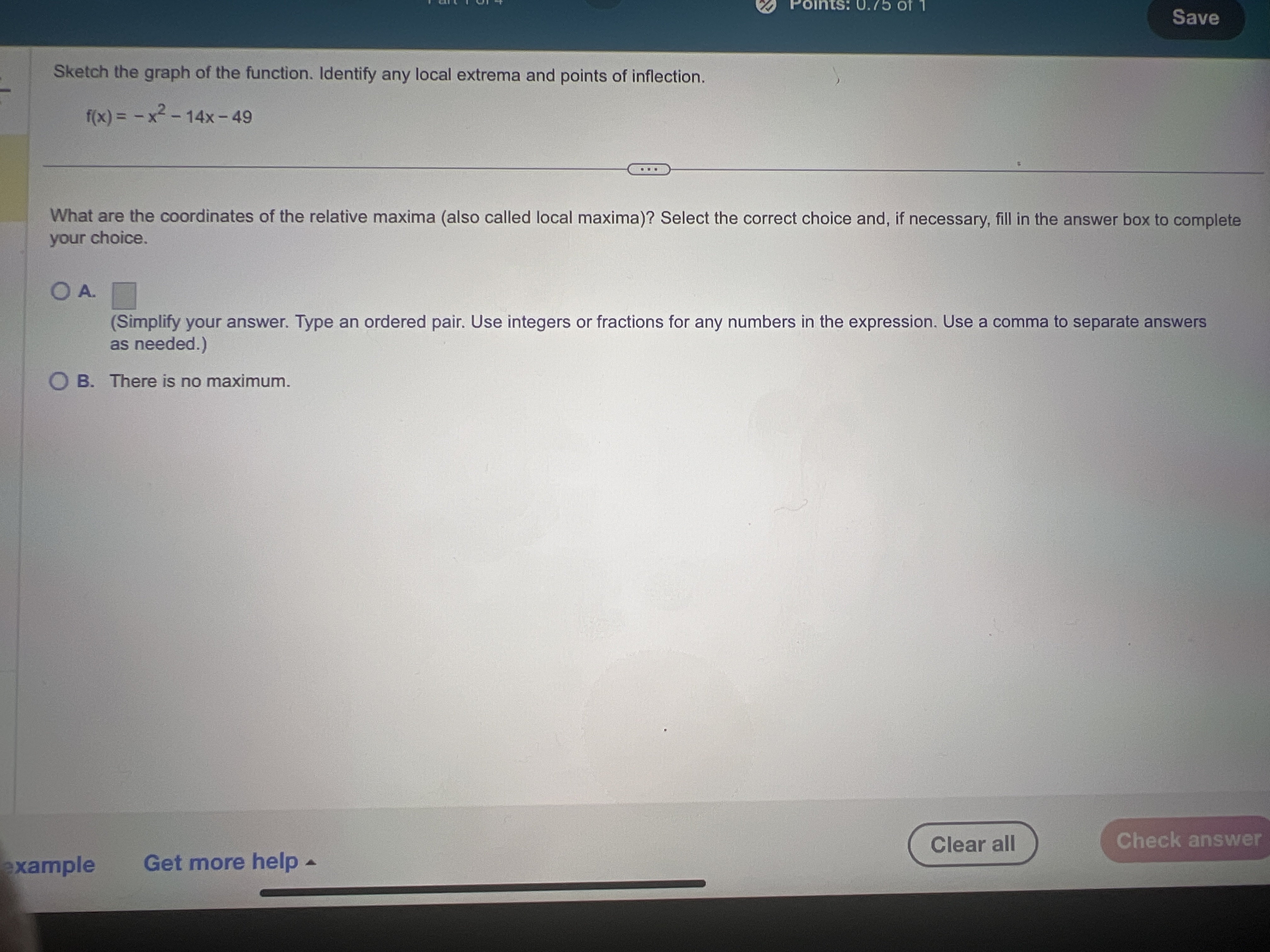 Solved Sketch the graph of the function. Identify any local | Chegg.com