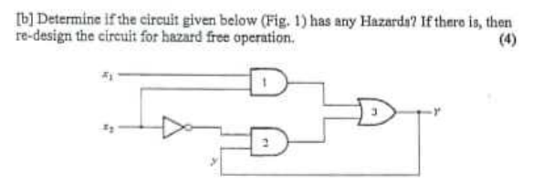 Solved [b] ﻿Determine if the circuit given below (Fig. 1) | Chegg.com