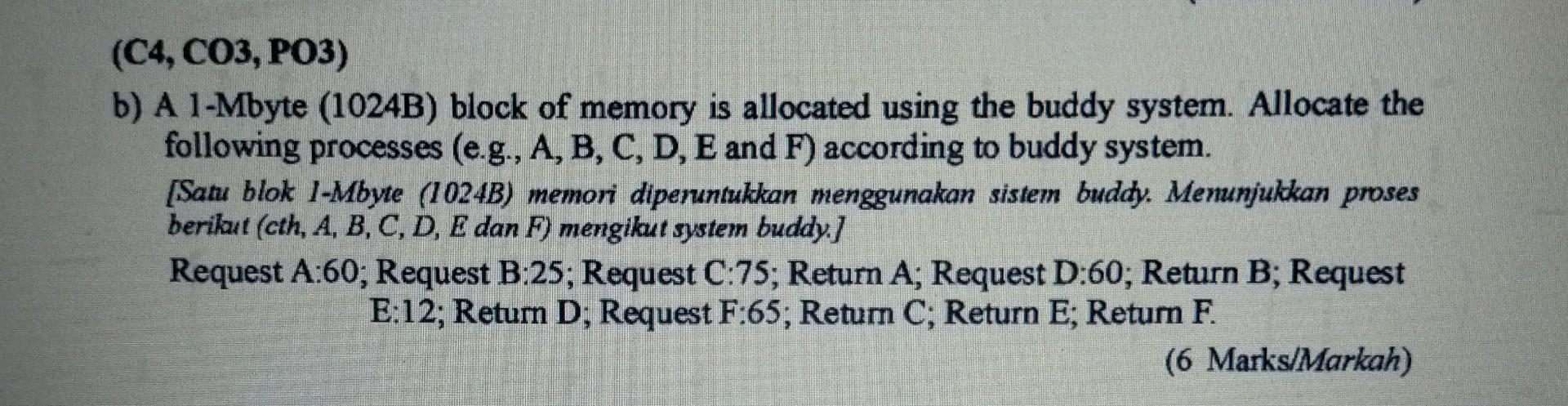 Solved C4 Co3 Po3 B A 1 Mbyte 1024b Block Of Memory Is