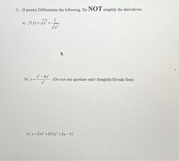 Solved hi help woth a b and c please! thank you!!1) (9 | Chegg.com