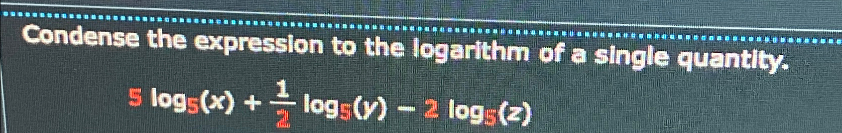 Solved Condense the expression to the logarithm of a single | Chegg.com