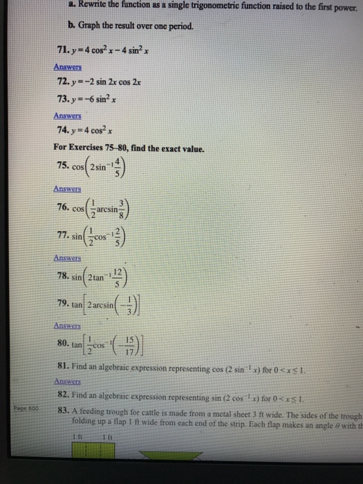Solved 1. Rewrite the function as a single trigonometric | Chegg.com