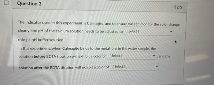 Solved D Question 3 3 pts The indicator used in this | Chegg.com