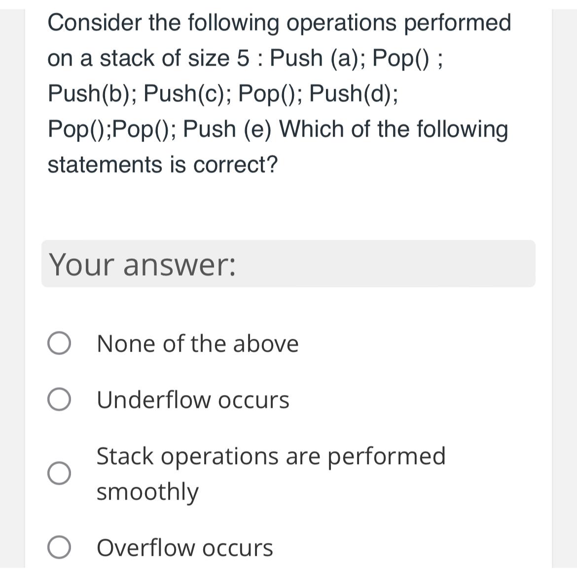 Solved Consider the following operations performed on a | Chegg.com