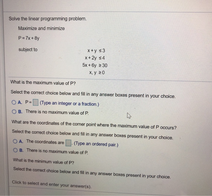 Solved Solve The Linear Programming Problem Maximize And