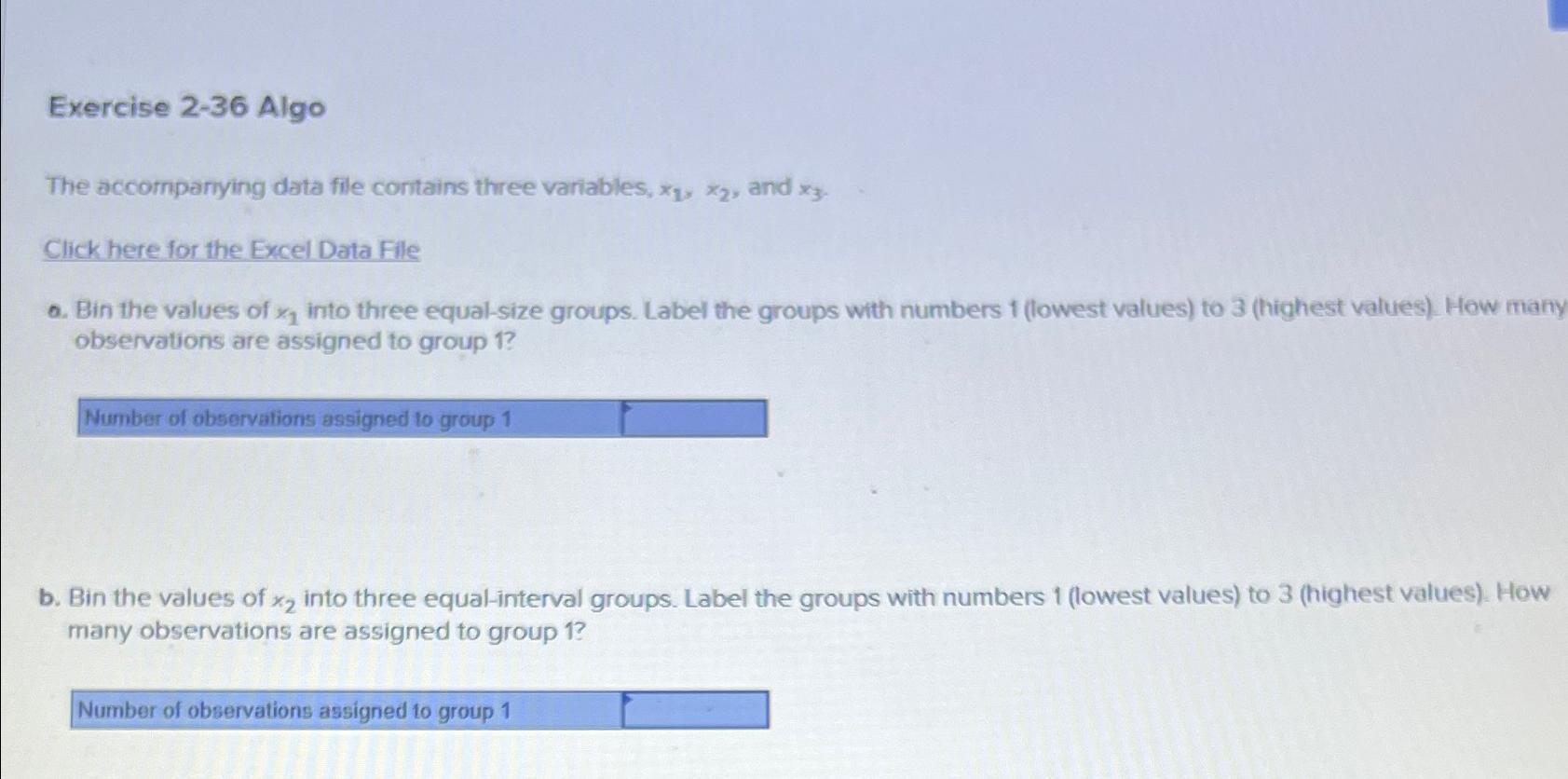 Exercise 2-36 ﻿AlgoThe accompanying data file | Chegg.com
