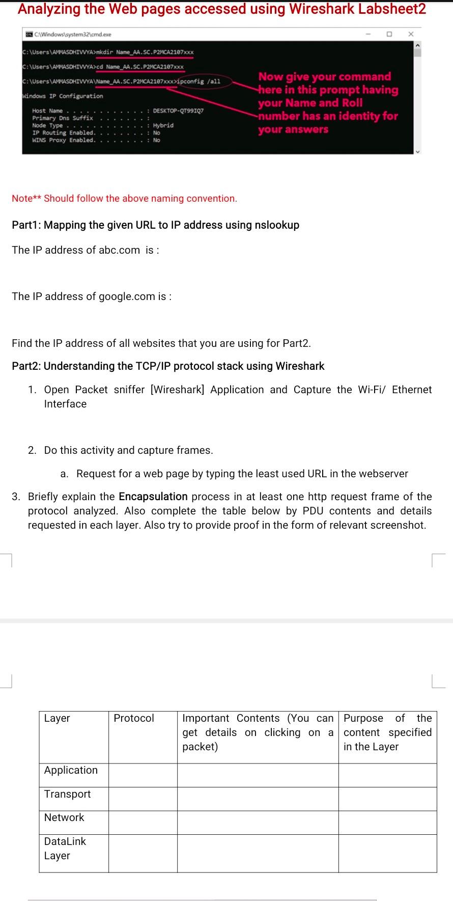 Solved Analyzing the Web pages accessed using Wireshark | Chegg.com
