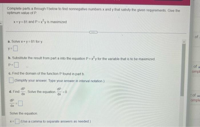 Solved Complete parts a through f below to find nonnegative | Chegg.com