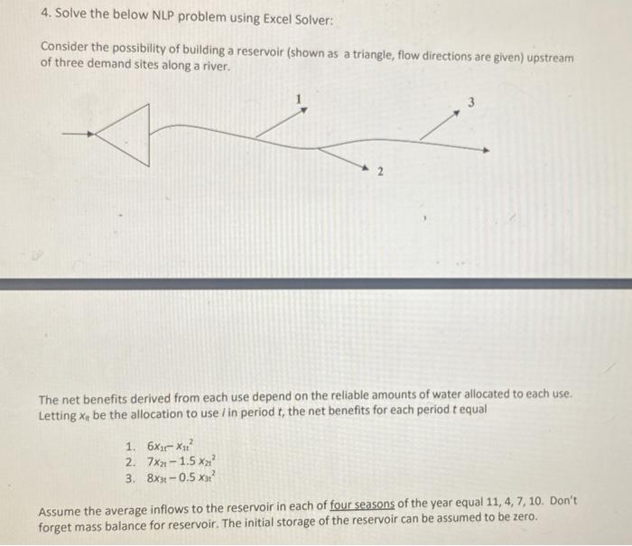 Solved 4 Solve The Below Nlp Problem Using Excel Solver