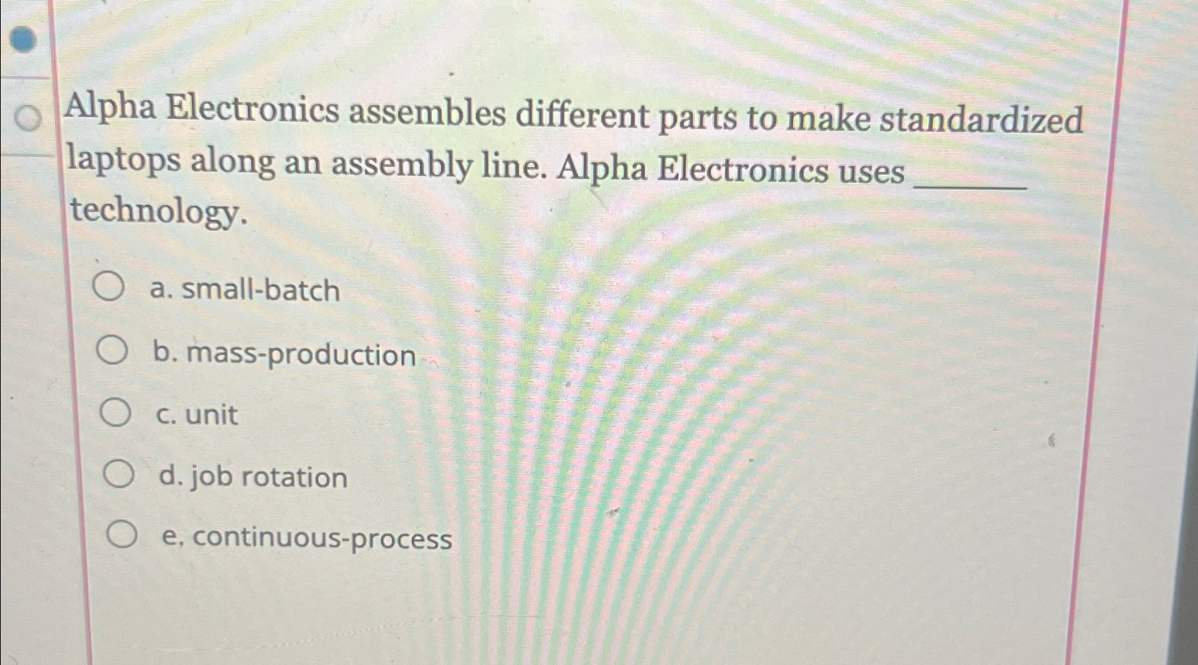Solved Alpha Electronics assembles different parts to make | Chegg.com