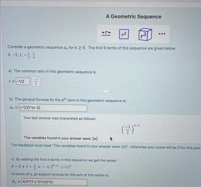 Solved A Geometric Sequence Consider a geometric sequence an | Chegg.com