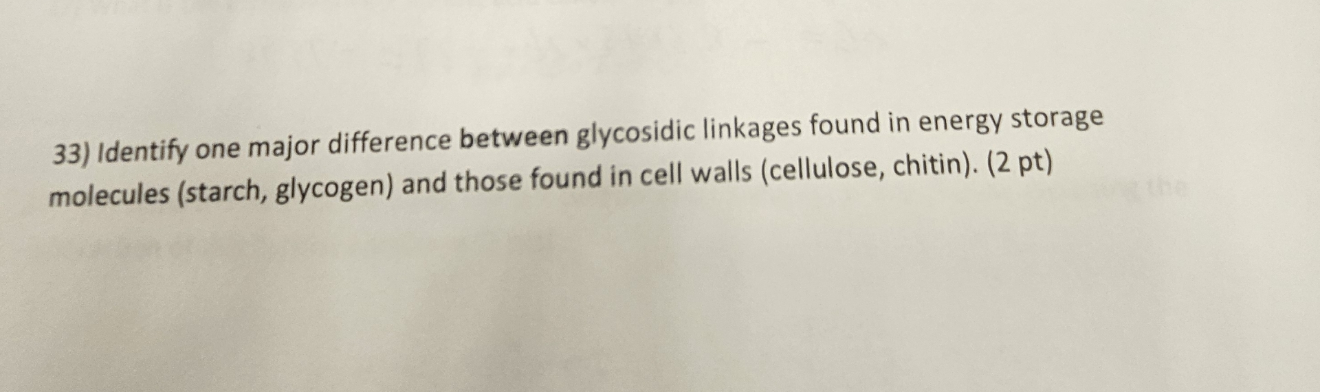 Solved Identify one major difference between glycosidic | Chegg.com