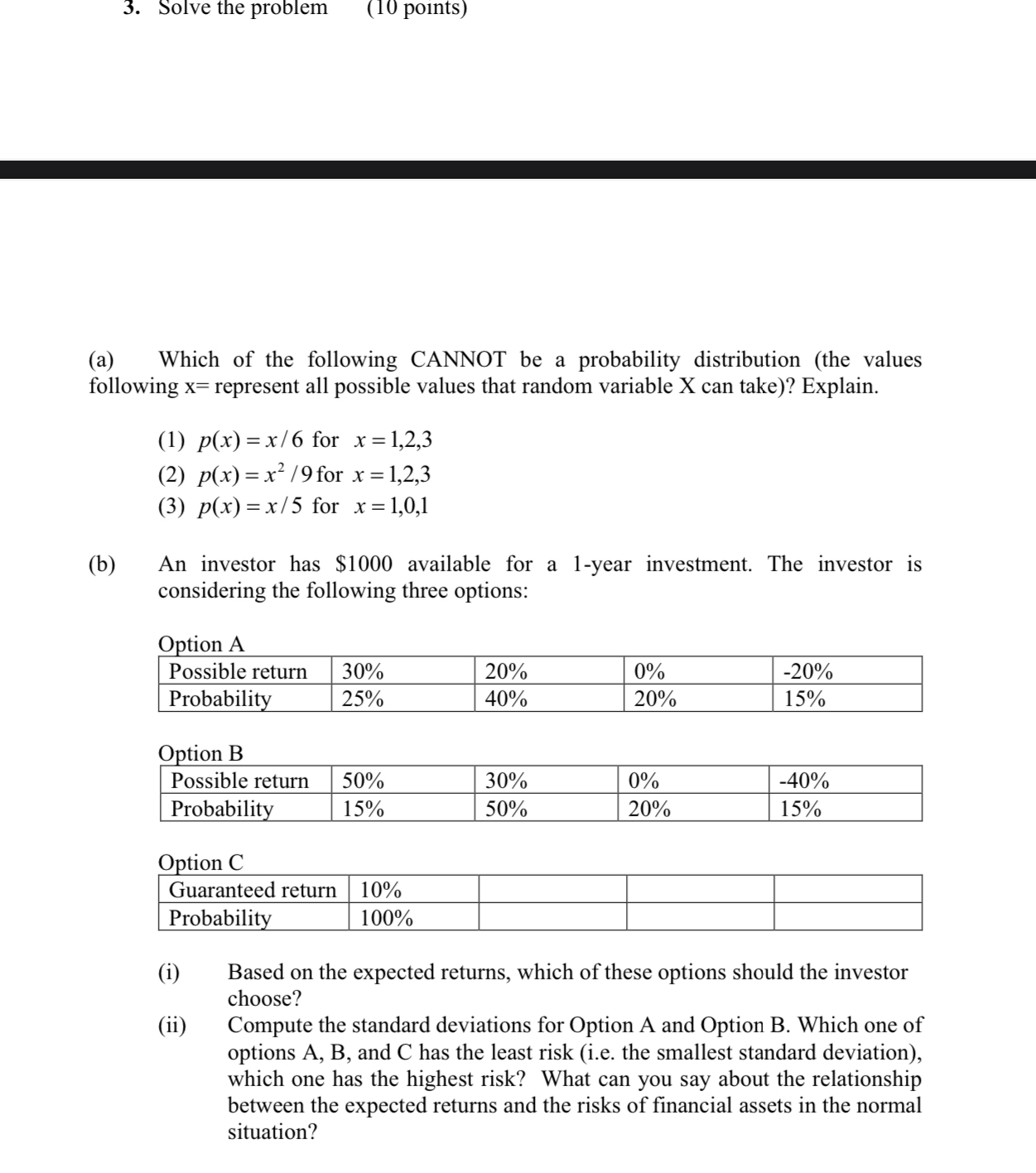Solved Solve the problem(10 ﻿points)(a) ﻿Which of the | Chegg.com
