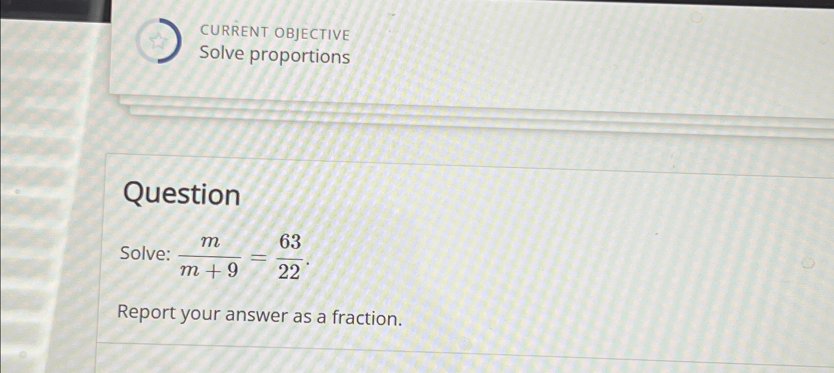 Solved Current Objectivesolve Proportionsquestionsolve