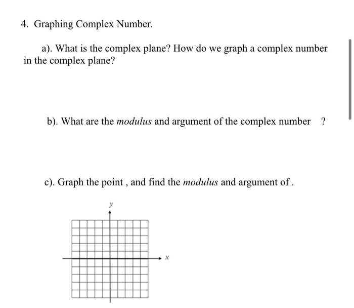 Solved 4. Graphing Complex Number. A). What Is The Complex