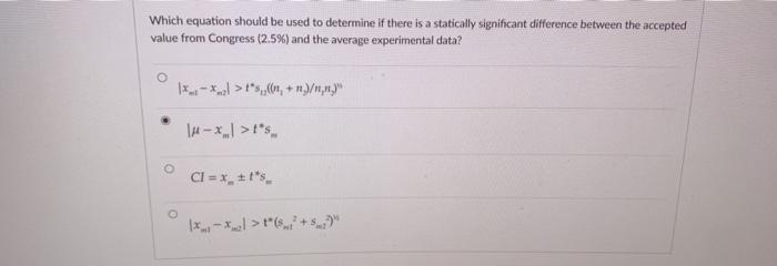 Solved Which equation should be used to determine if there | Chegg.com