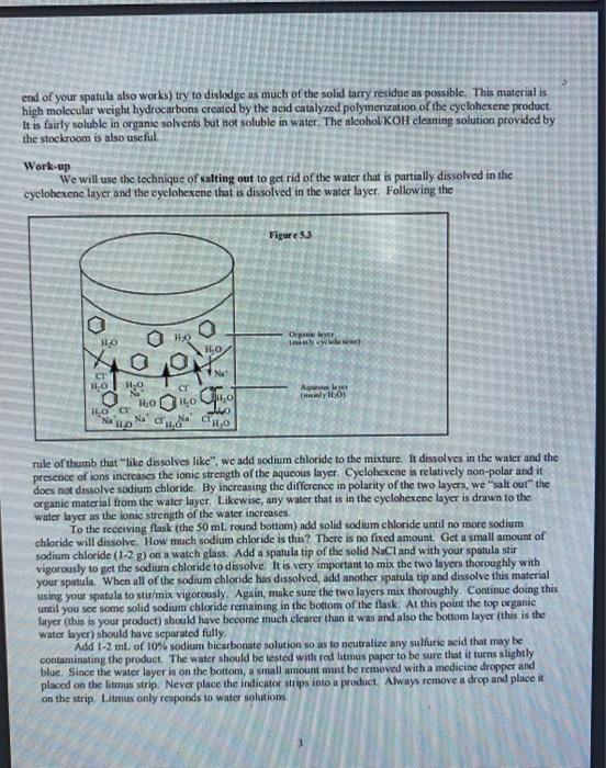 Solved Preparation of Cyclohexene In this experiment we will | Chegg.com