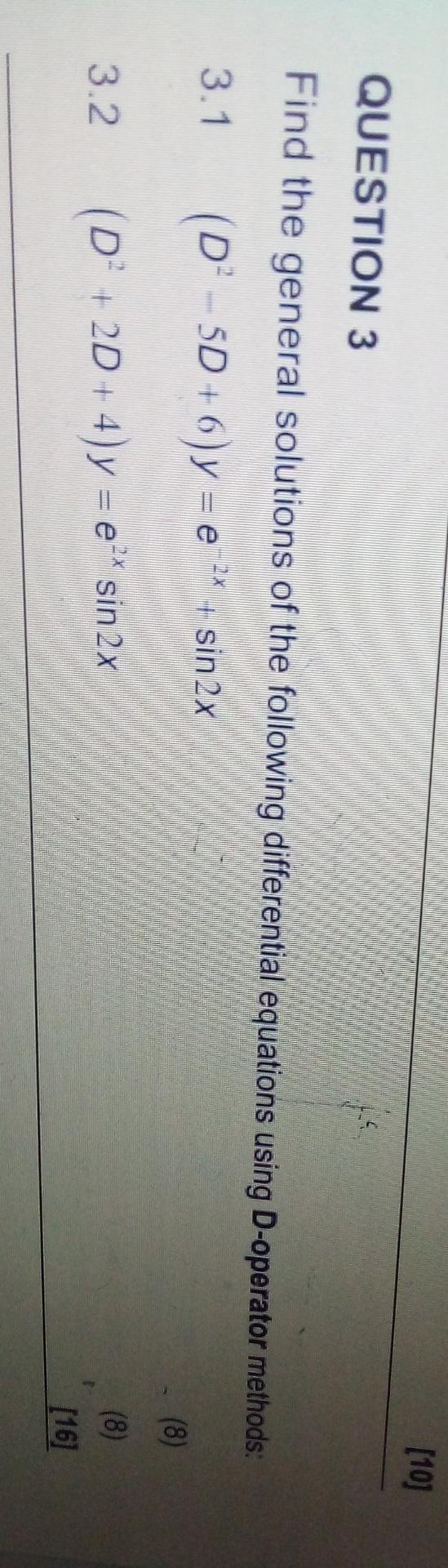 Solved Find the general solutions of the following | Chegg.com