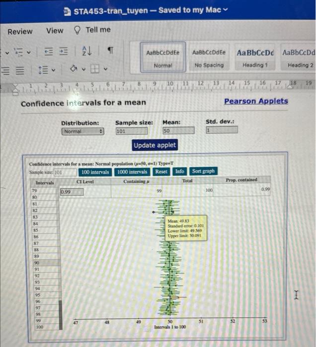 Solved Confidence intervals for a mean Distribution: Sample | Chegg.com