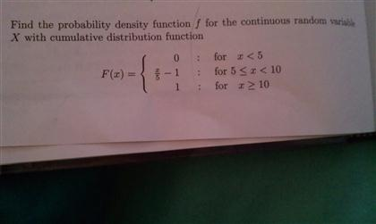 Solved Find the probability density function f for the | Chegg.com