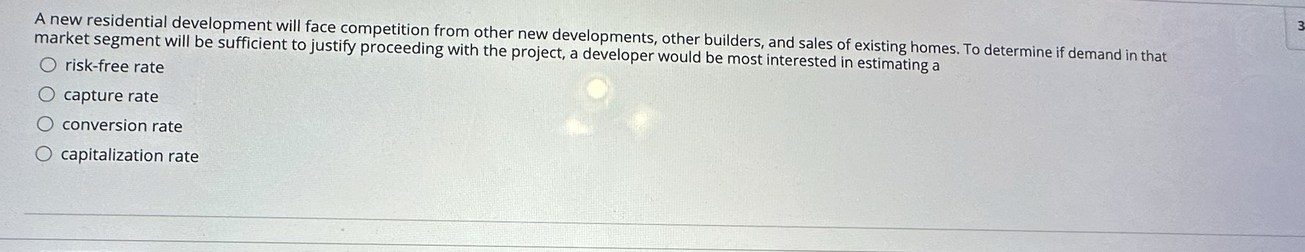 Solved A new residential development will face competition | Chegg.com