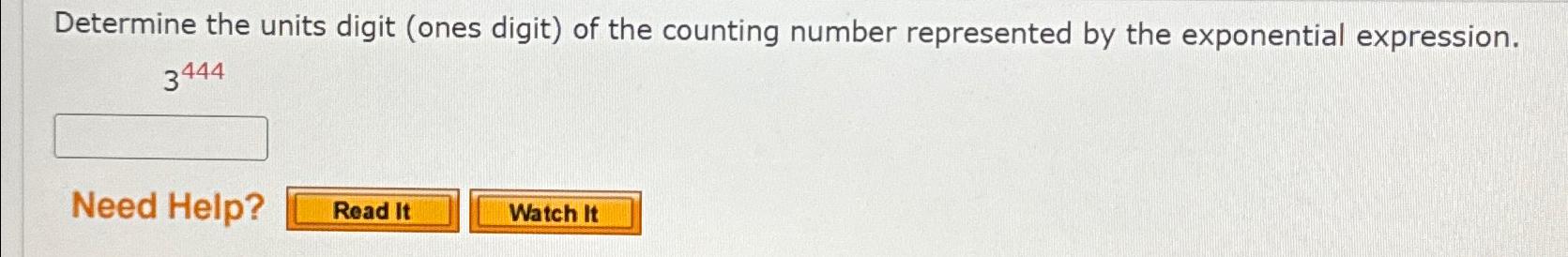 Solved Determine the units digit (ones digit) ﻿of the | Chegg.com
