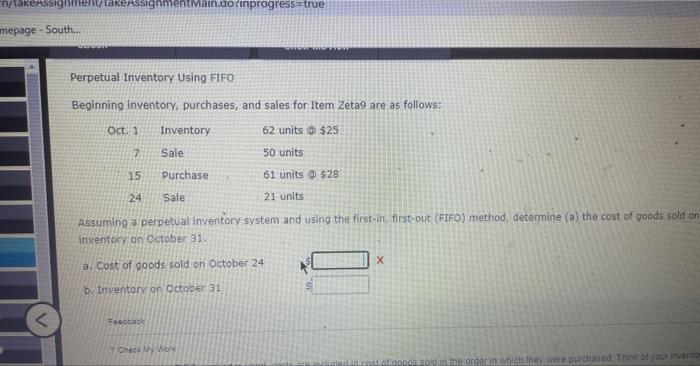 Solved Perpetual Inventory Using FIFO Beginning inventory, | Chegg.com