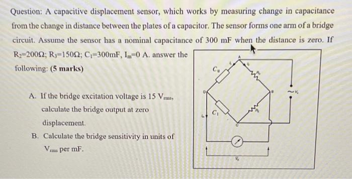 Solved Question: A capacitive displacement sensor, which | Chegg.com