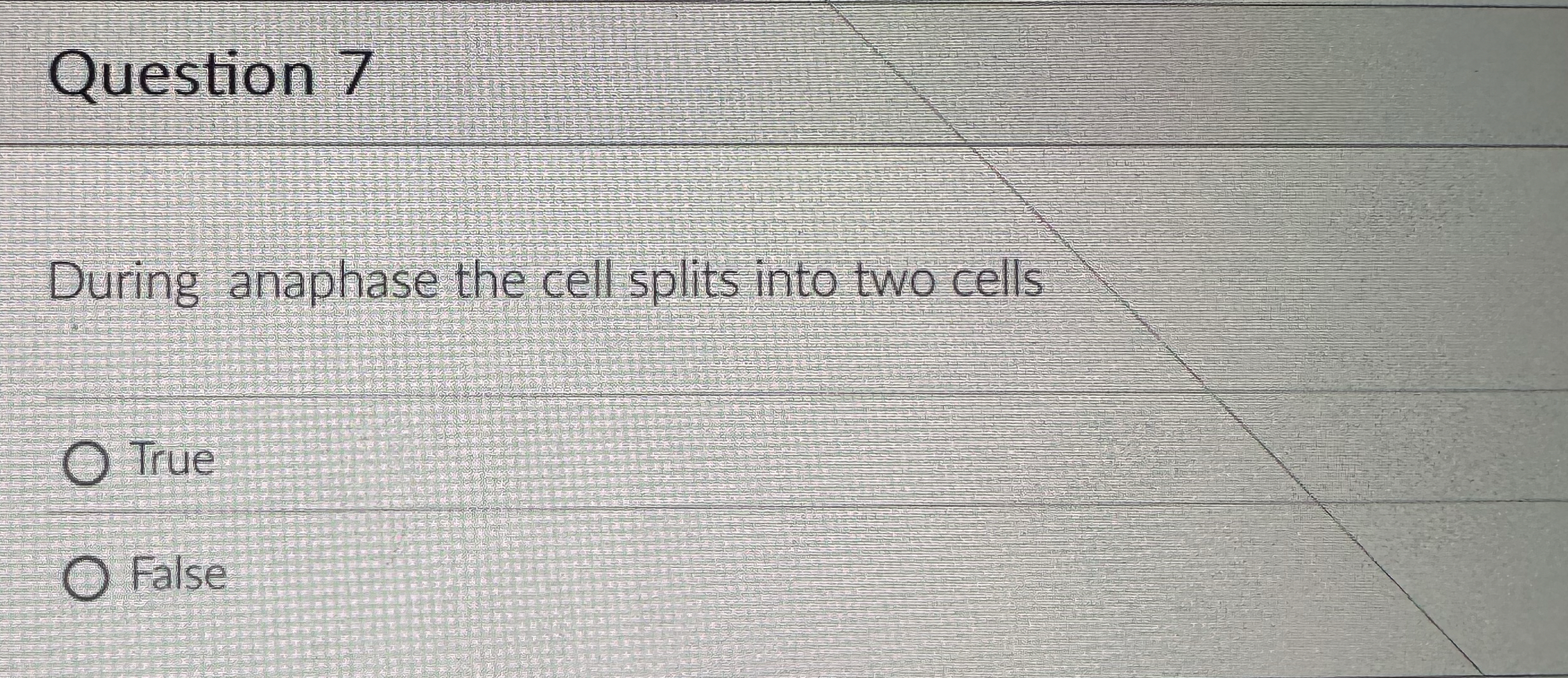 Solved Question 7During anaphase the cell splits into two | Chegg.com