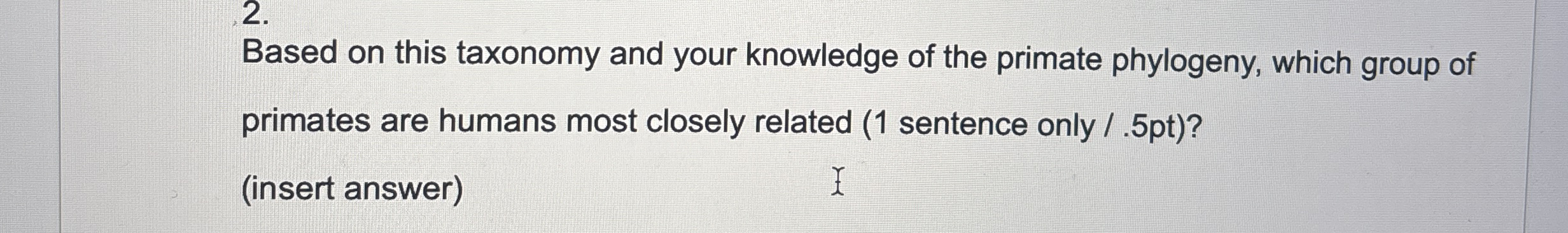 Solved Based on this taxonomy and your knowledge of the | Chegg.com