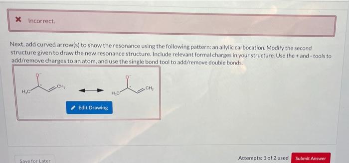 Solved Current Attempt in Progress Draw resonance structures | Chegg.com
