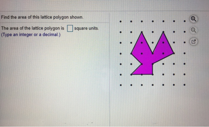 Solved Find the area of this lattice polygon shown. square | Chegg.com
