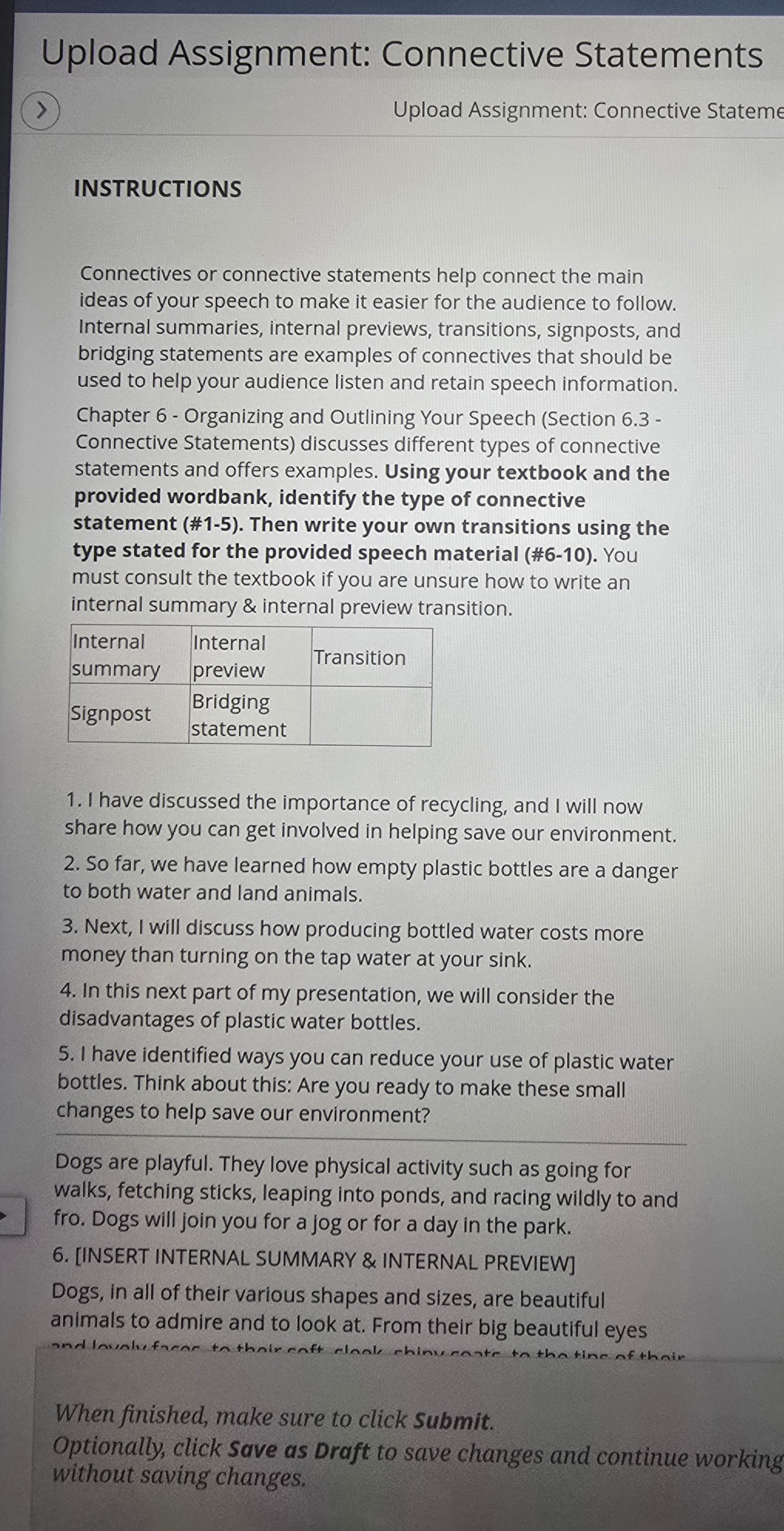Solved INSTRUCTIONSConnectives or connective statements help | Chegg.com