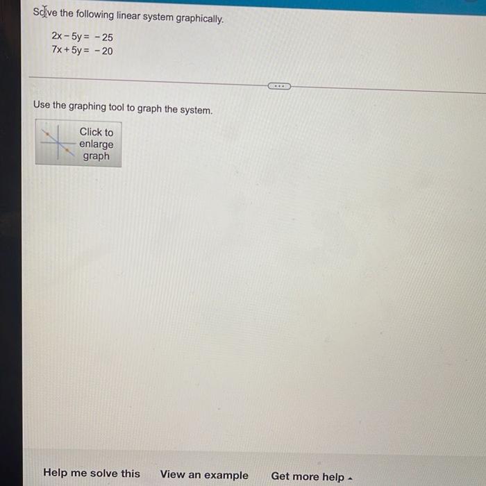 Solved Sdve the following linear system graphically. 2x - 5y | Chegg.com
