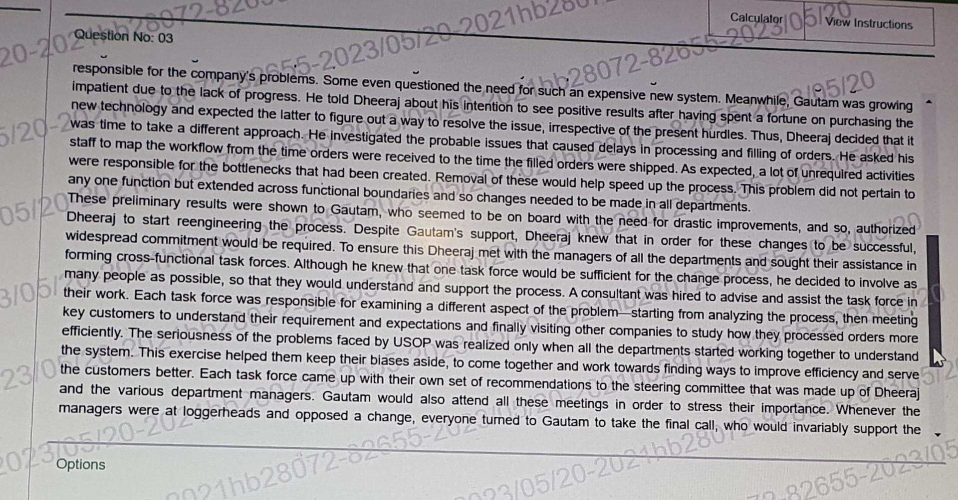 Solved forming cross-functional task forces. Although he | Chegg.com