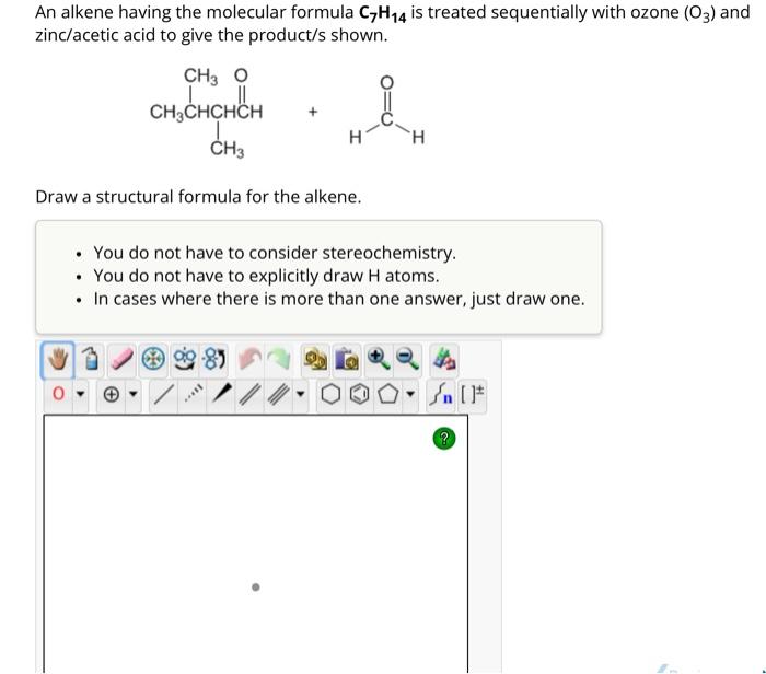 Solved An alkene having the molecular formula C7H14 is | Chegg.com