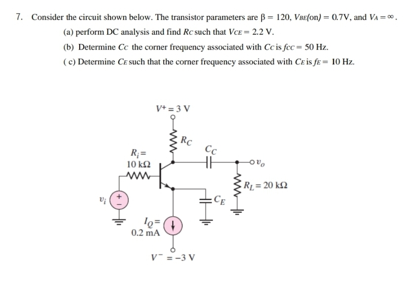Solved Consider the circuit shown below. The transistor | Chegg.com