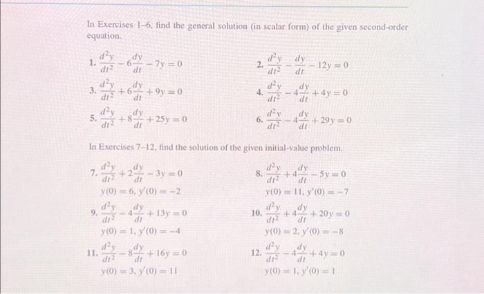 Solved In Exercises 1-6, find the general solution (in | Chegg.com
