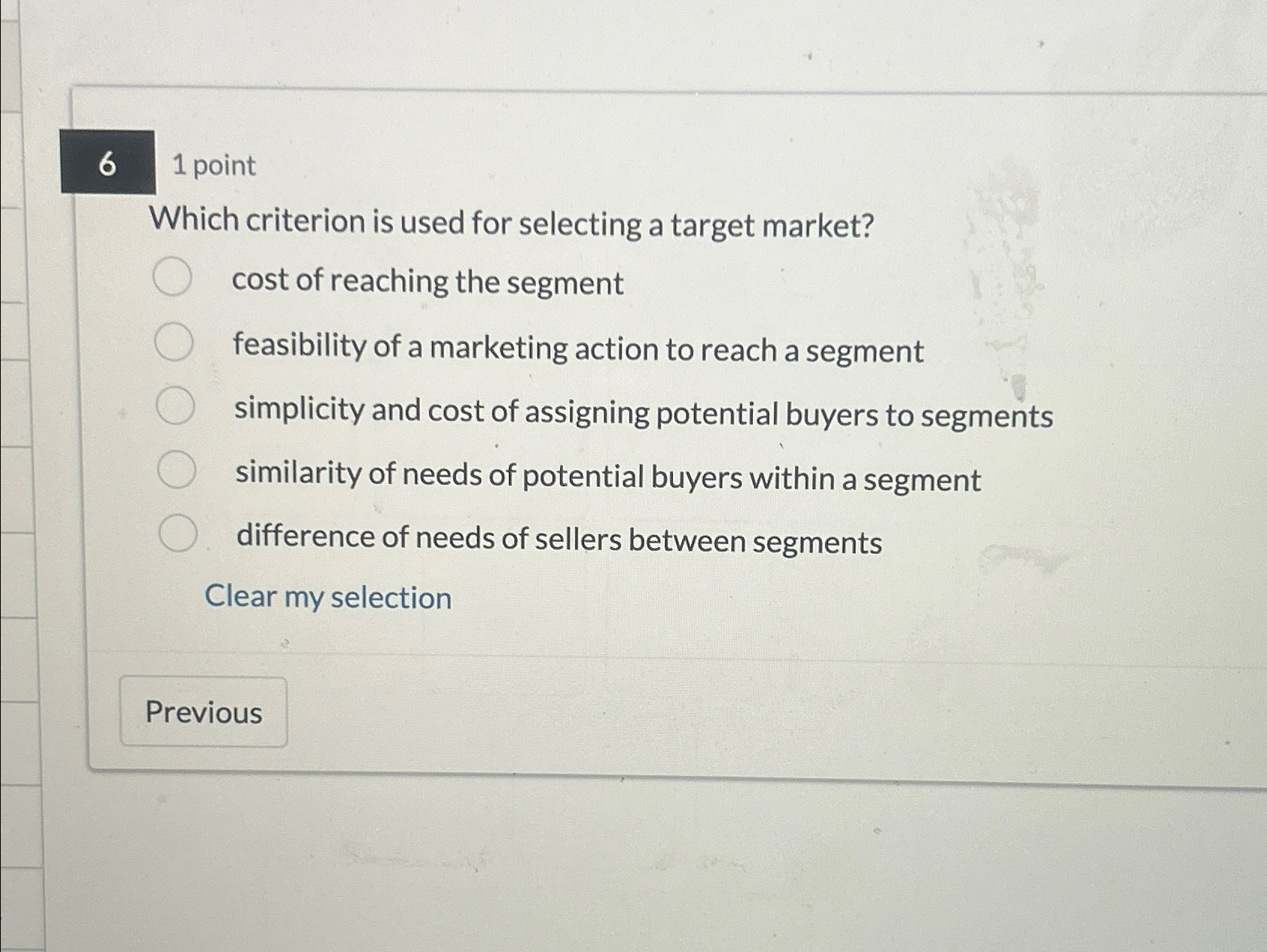 Solved 61 ﻿pointWhich criterion is used for selecting a | Chegg.com